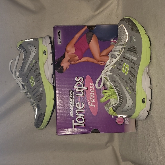 Skechers | Shoes | Skechers New Tone Ups Fitness Gray Lime Sz 7 Shoes | Poshmark